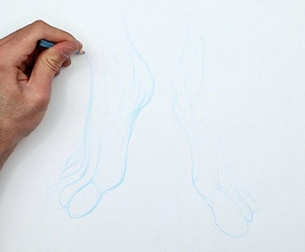 How to Draw Feet – Feet Drawing Tutorial in 8 Steps