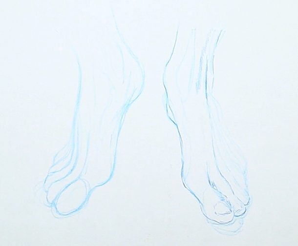 How to Draw Feet – Feet Drawing Tutorial in 8 Steps