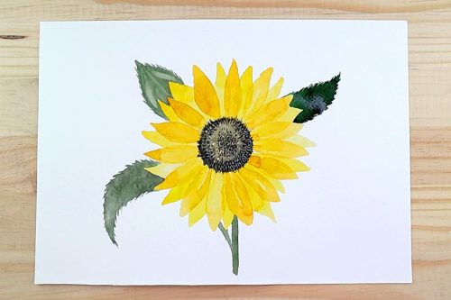 How to Paint Watercolor Sunflowers - Easy Tutorial