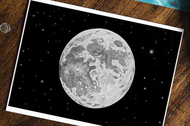 How to Draw a Moon - A Step-by-Step Realistic Moon Drawing Tutorial