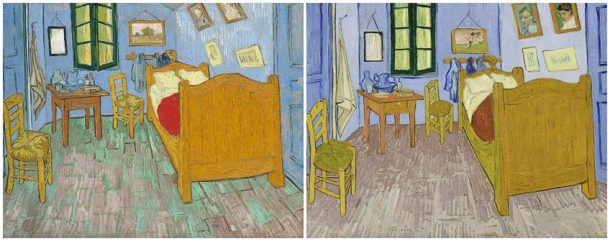 "The Bedroom in Arles" Van Gogh - 3 Studies of One Interior