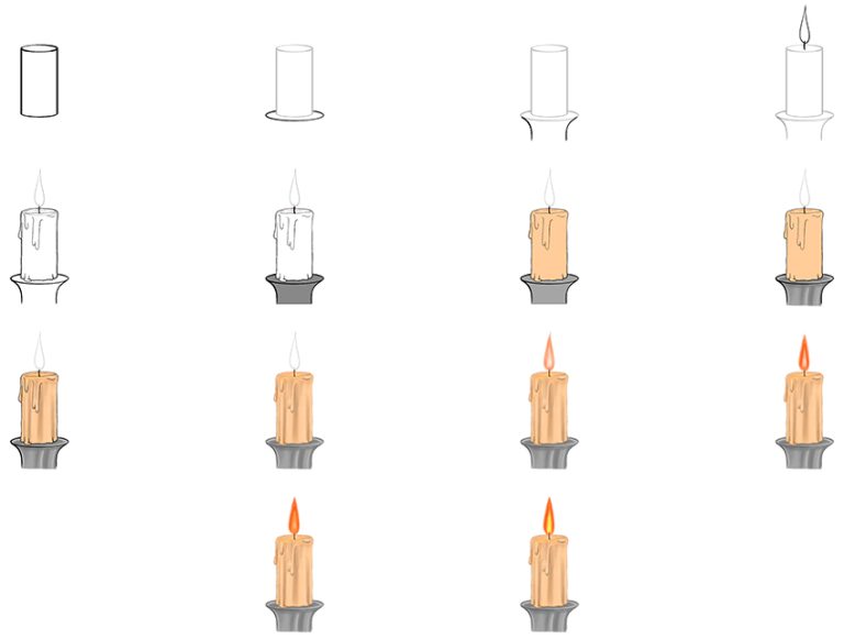 How to Draw a Candle - Easy Wax Light Drawing Lesson