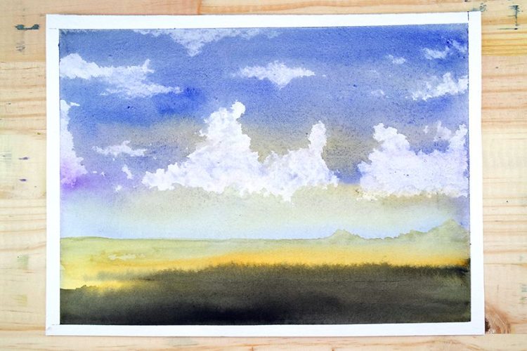 How to Paint Clouds With Watercolor - Easy Tutorial