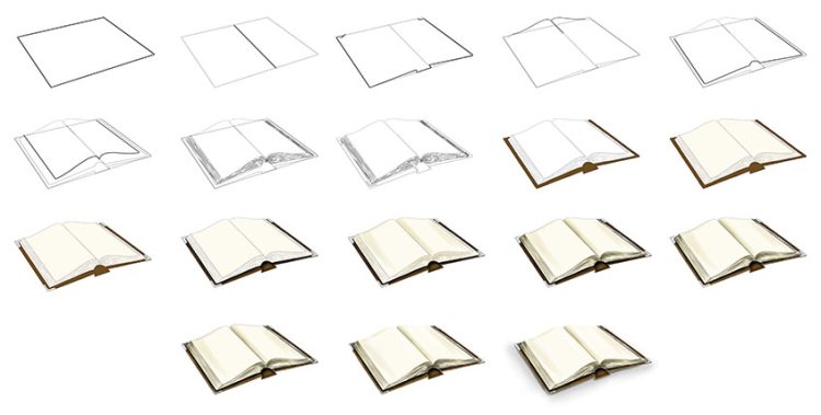 How to Draw a Book - An Easy Tutorial for an Open Book