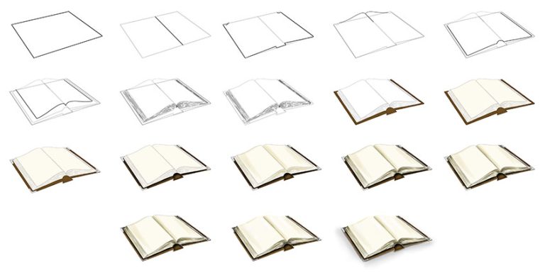 How to Draw a Book - An Easy Tutorial for an Open Book