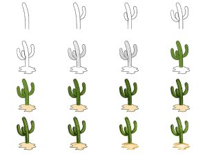 How to Draw a Cactus - A Step-by-Step Realistic Cactus Drawing