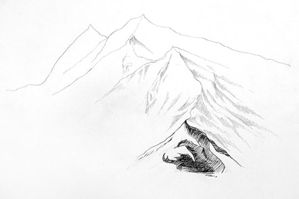 How to Draw Mountains - A Realistic Mountain Drawing Tutorial