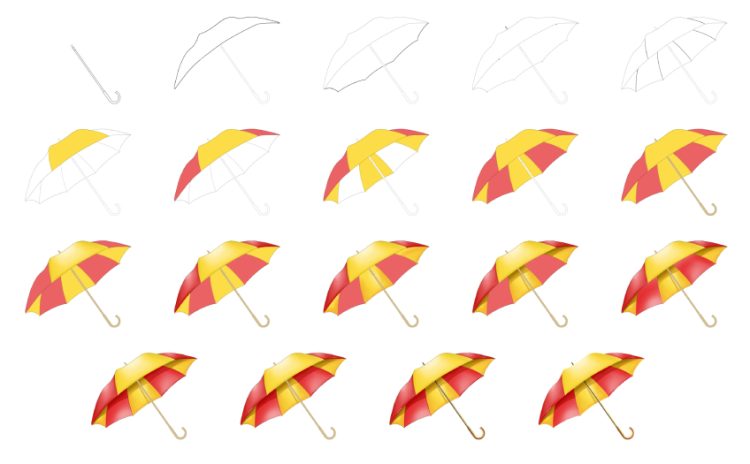 How to Draw an Umbrella - A Bright and Easy Umbrella Drawing