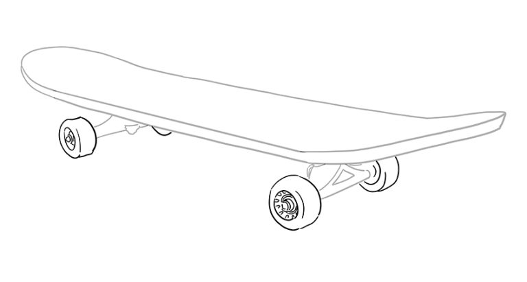 How to Draw a Skateboard - An Easy Skateboard Drawing Tutorial