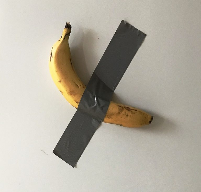 "Banana Taped to Wall" by Maurizio Cattelan - Explore This Artwork