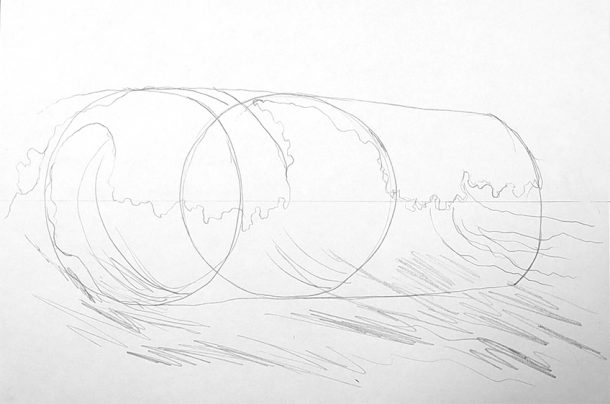 How to Draw Waves - A Realistic Ocean Wave Sketch in Pencil