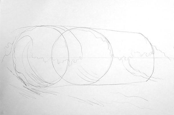 How to Draw Waves - A Realistic Ocean Wave Sketch in Pencil