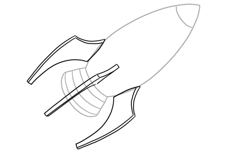 How to Draw a Rocket - An Easy Rocket Drawing Tutorial