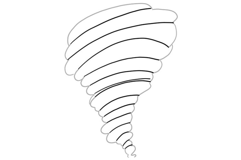 How to Draw a Tornado - A Realistic Tornado Drawing