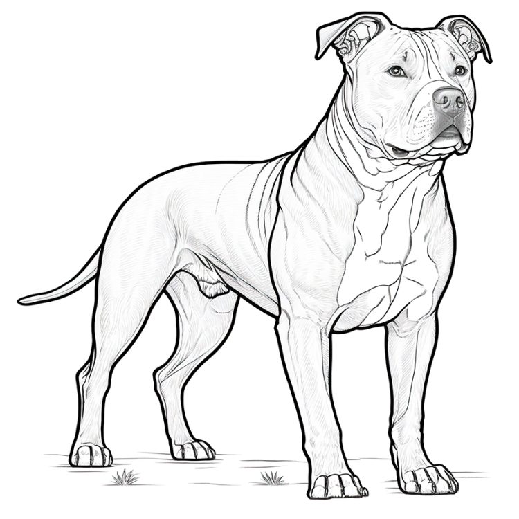 Staffordshire Bull Terrier Sketch Coloring Page