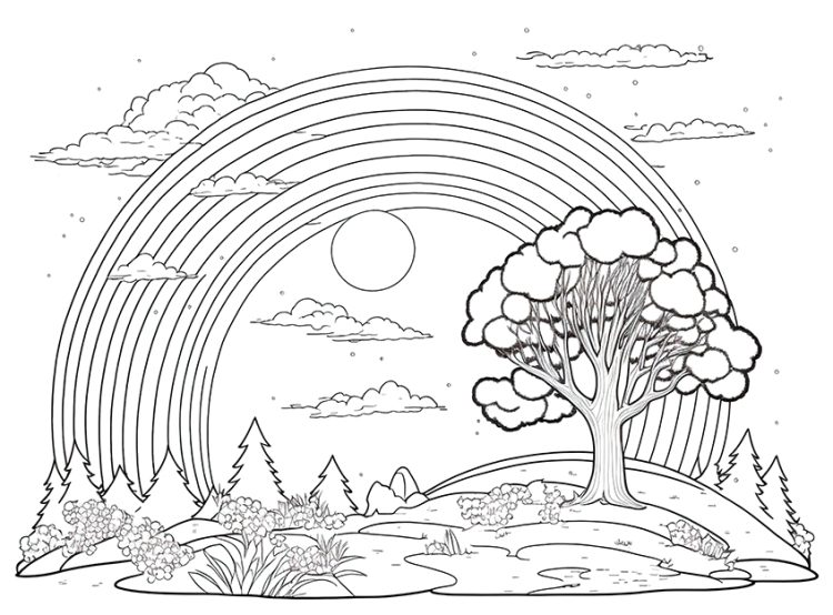 Rainbow Coloring Pages - 12 Free Rainbow Coloring Sheets