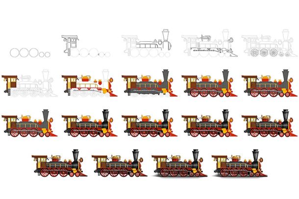 How to Draw a Train - Easy Train Drawing Tutorial