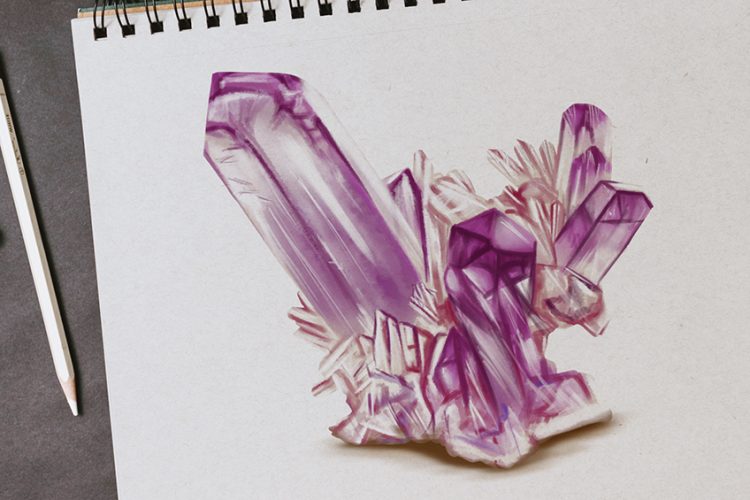 How to Draw a Crystal - An Aesthetic Crystal Drawing