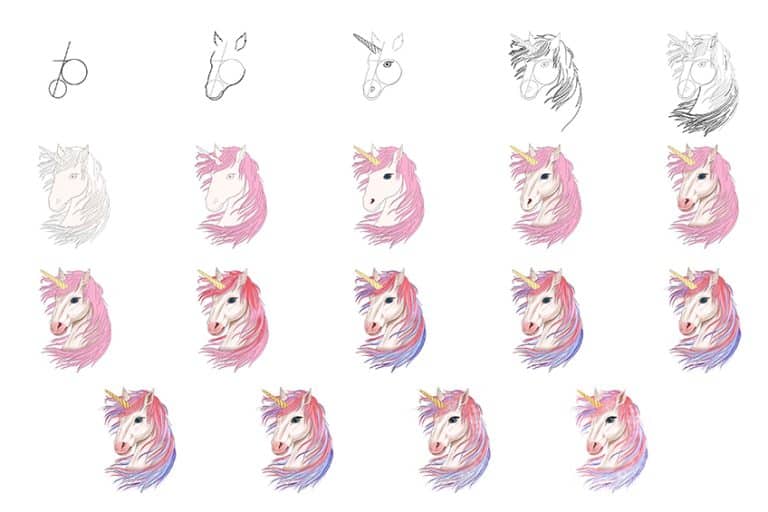 How to Draw a Unicorn – Create a Cute Unicorn Drawing