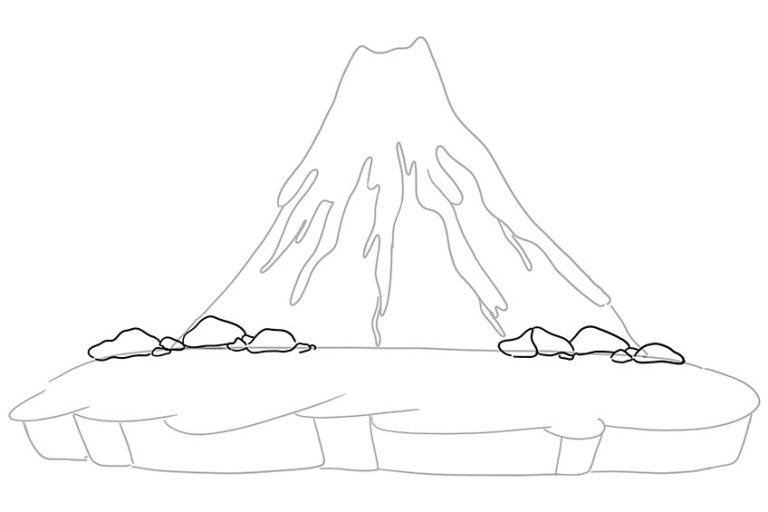 How to Draw a Volcano - A Realistic Volcano Drawing Tutorial