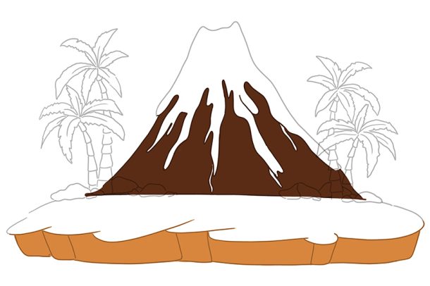 How to Draw a Volcano - A Realistic Volcano Drawing Tutorial