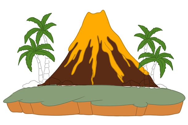 How to Draw a Volcano - A Realistic Volcano Drawing Tutorial