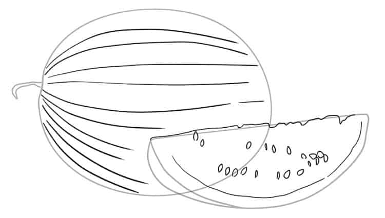 How to Draw a Watermelon - An Easy Watermelon Drawing