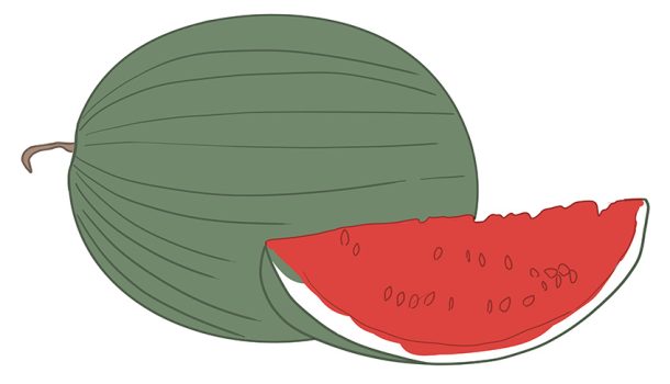 How to Draw a Watermelon - An Easy Watermelon Drawing