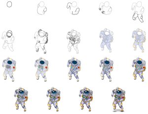 How to Draw an Astronaut - Create a Realistic Astronaut Drawing