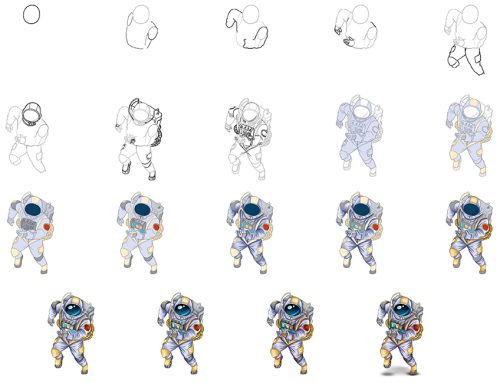 How to Draw an Astronaut - Create a Realistic Astronaut Drawing
