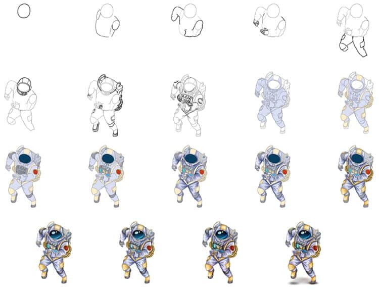How to Draw an Astronaut - Create a Realistic Astronaut Drawing