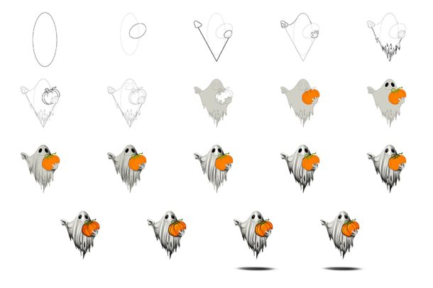 How to Draw a Ghost - A Step-by-Step Guide to a Ghost Drawing