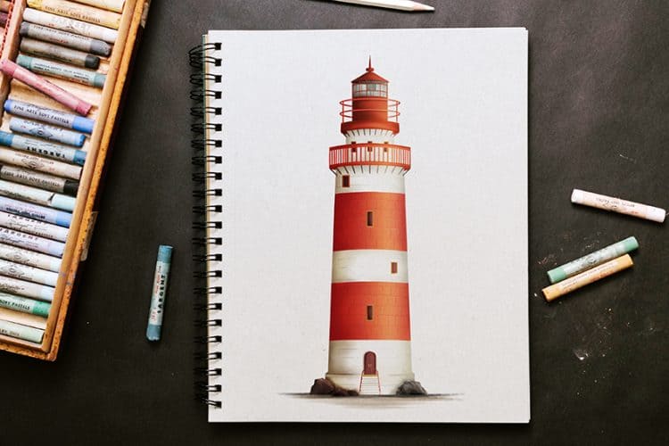 How to Draw a Lighthouse - An Easy Lighthouse Drawing