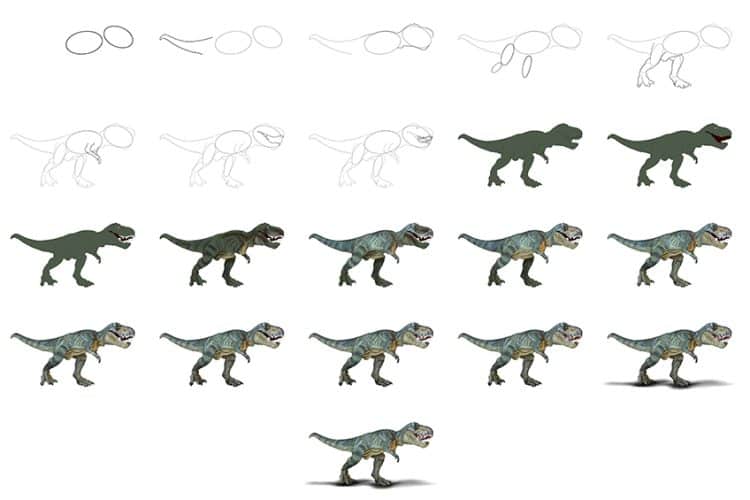 How to Draw a T-Rex - Create an Epic T-Rex Drawing
