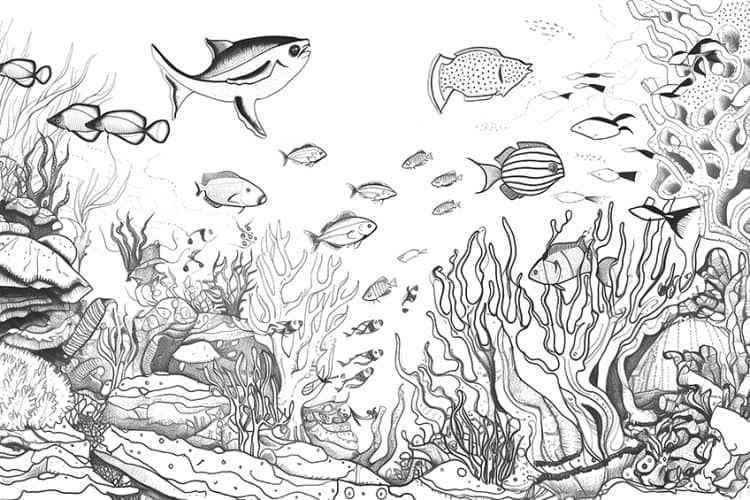 Fish Coloring Pages - Dive into the Exciting Sea World