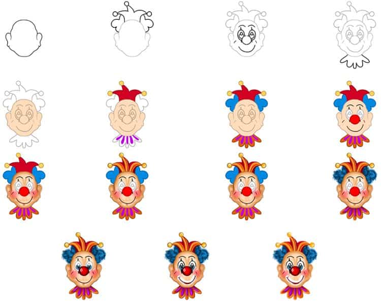 How to Draw a Clown - Create a Goofy and Colorful Clown Drawing