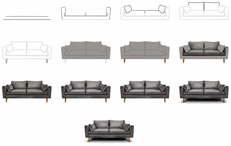 How to Draw a Sofa - Create a Comfy and Stylish Sofa Drawing