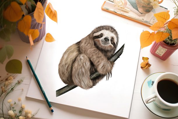 How to Draw a Sloth - Create an Adorable Sloth Sketch
