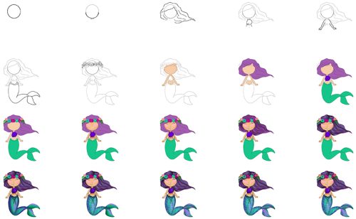 How to Draw a Mermaid - Create a Beautiful Mermaid Sketch