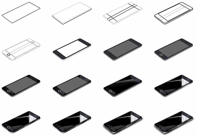 How to Draw a Cell Phone - Create an Advanced Cell Phone