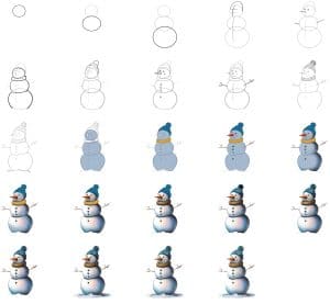 How to Draw a Snowman - Create a Magical Snowman Sketch