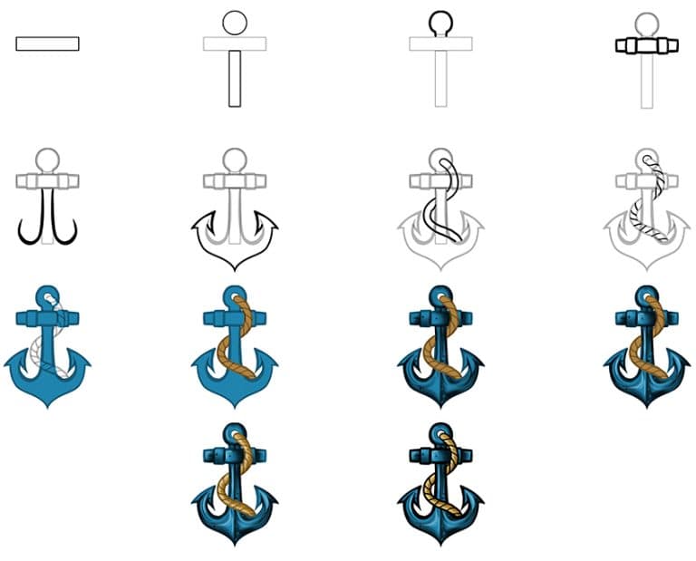 How to Draw an Anchor - Learning to Draw a Nautical Symbol