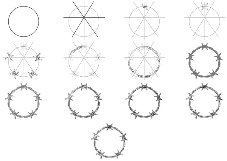 How to Draw a Barbed Wire - Sketching the Sharpness