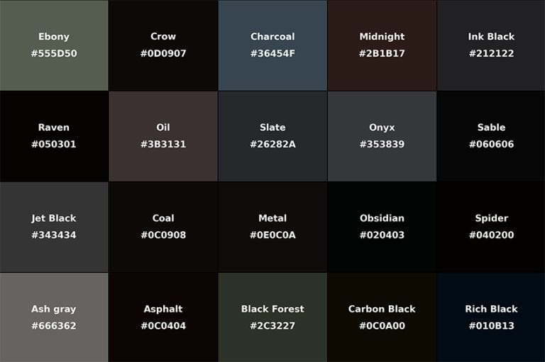 Shades of Black - 100 Tones you Must See